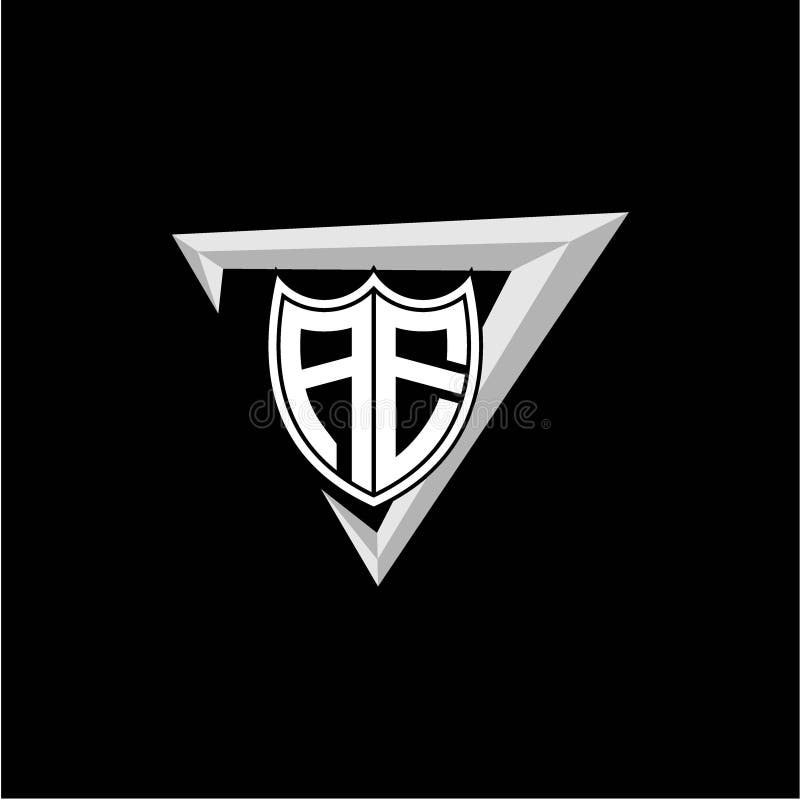 Initial Letter a E Shield Shape with Triangular Decoration Stock Vector ...