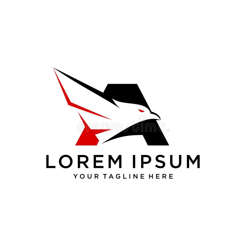 Initial a Letter Eagle Logo Icon with Creative Eagle Head Vector Stock Vector - Illustration of ...