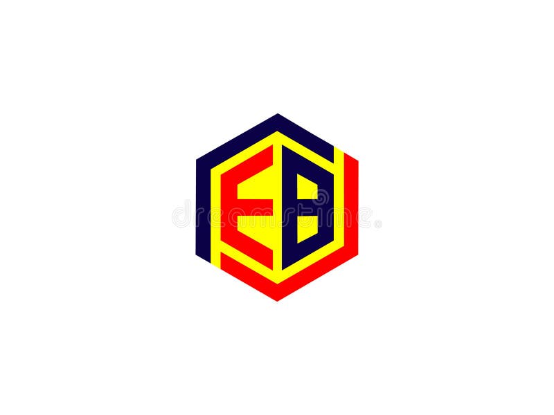 Initial Letter EB on Hexagonal Design Logo Vector Graphic Branding ...