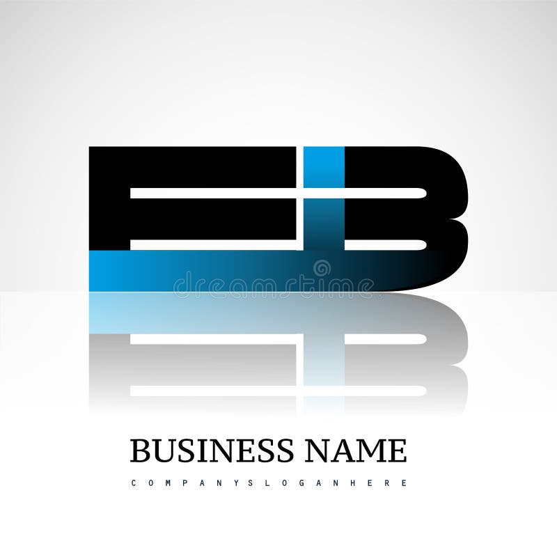 Initial Letter EB Uppercase Modern and Simple Logo Linked Blue and ...