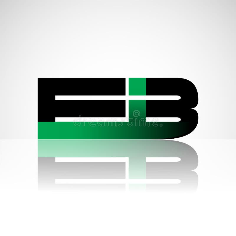 Initial Letter EB Uppercase Modern and Simple Logo Linked Green and ...