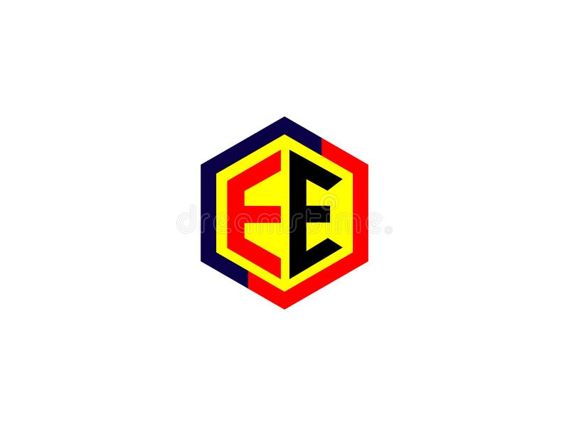 Initial Letter EE on Hexagonal Design Logo Vector Graphic Branding ...