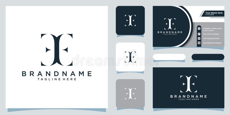 Initial Letter EE Logo Designs with Business Card Design Stock Vector ...