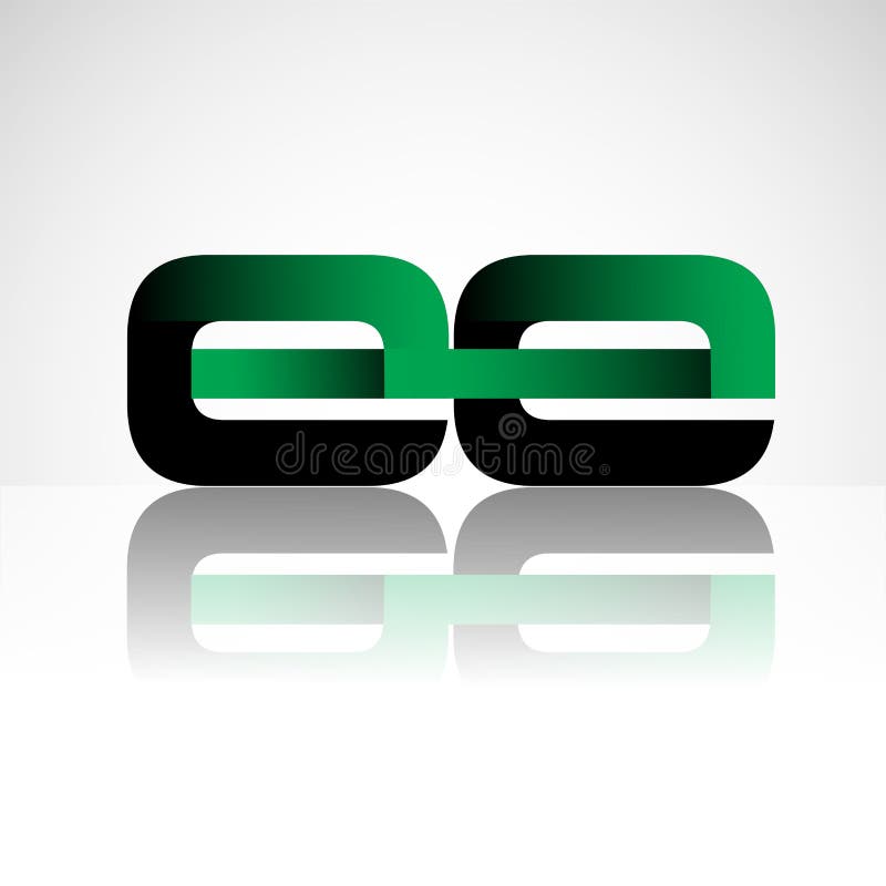 Initial Letter EE Uppercase Modern and Simple Logo Linked Green and ...