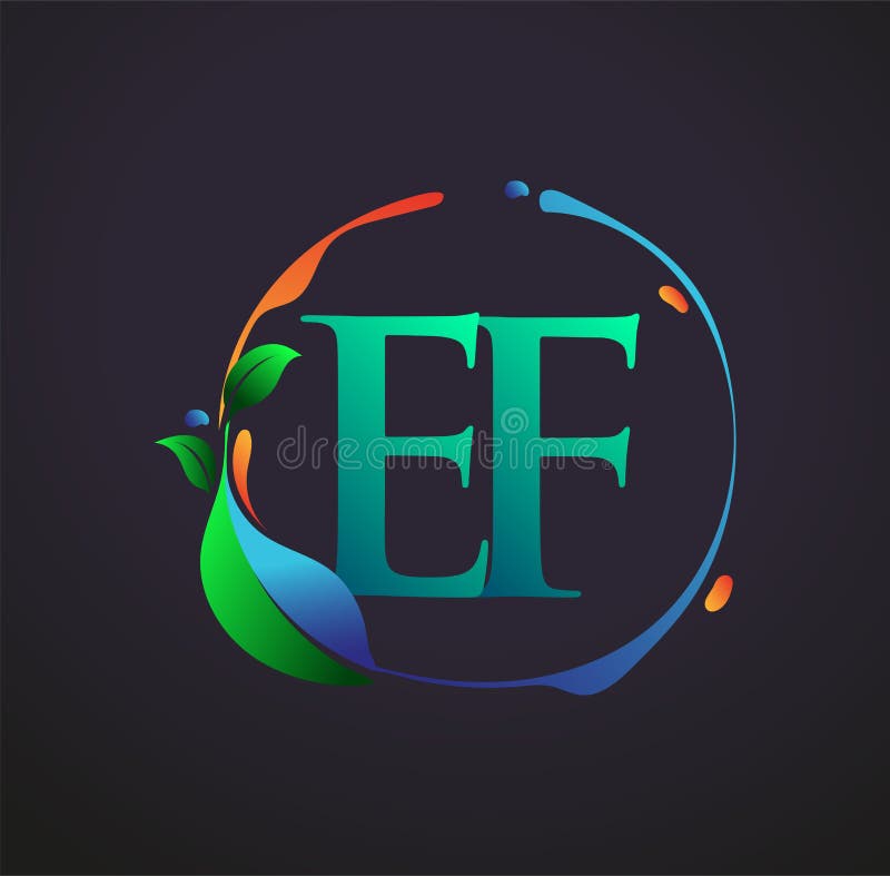 Initial Letter EF with Nature Elements Logo, Colorful Nature and ...