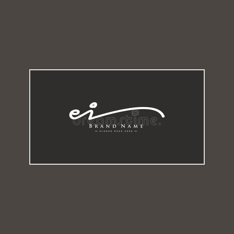 Initial Letter EI Logo - Handwritten Signature Style Logo Stock Vector ...
