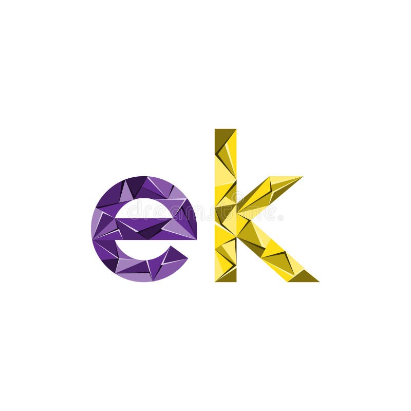 Initial Letter Ek Abstract Triangle Logo Vector Stock Vector ...