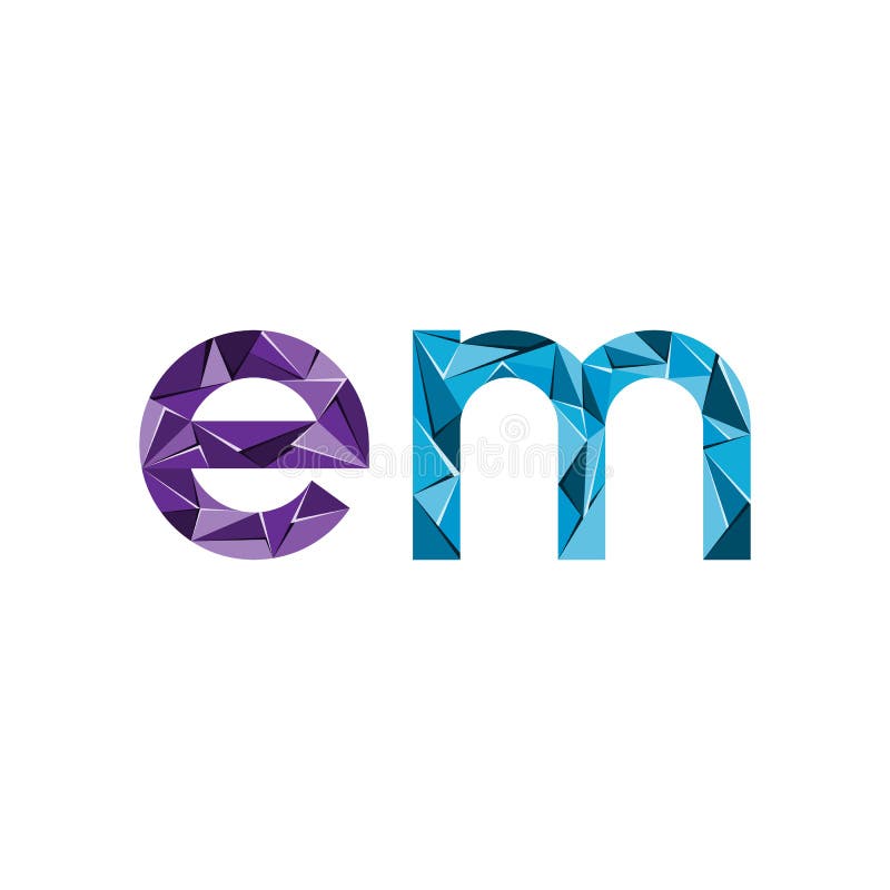 Initial Letter Em Abstract Triangle Logo Vector Stock Vector ...