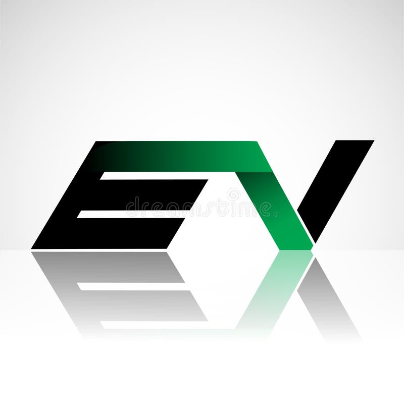 Initial Letter EV Uppercase Modern and Simple Logo Linked Green and ...