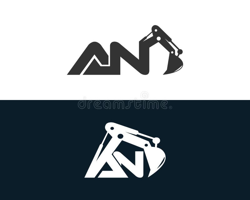 Initial Letter an Excavator Logo Design Concept. Stock Vector ...