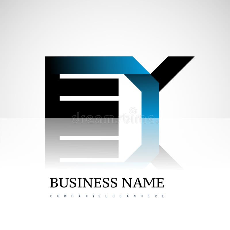 Initial Letter EY Uppercase Modern and Simple Logo Linked Blue and ...