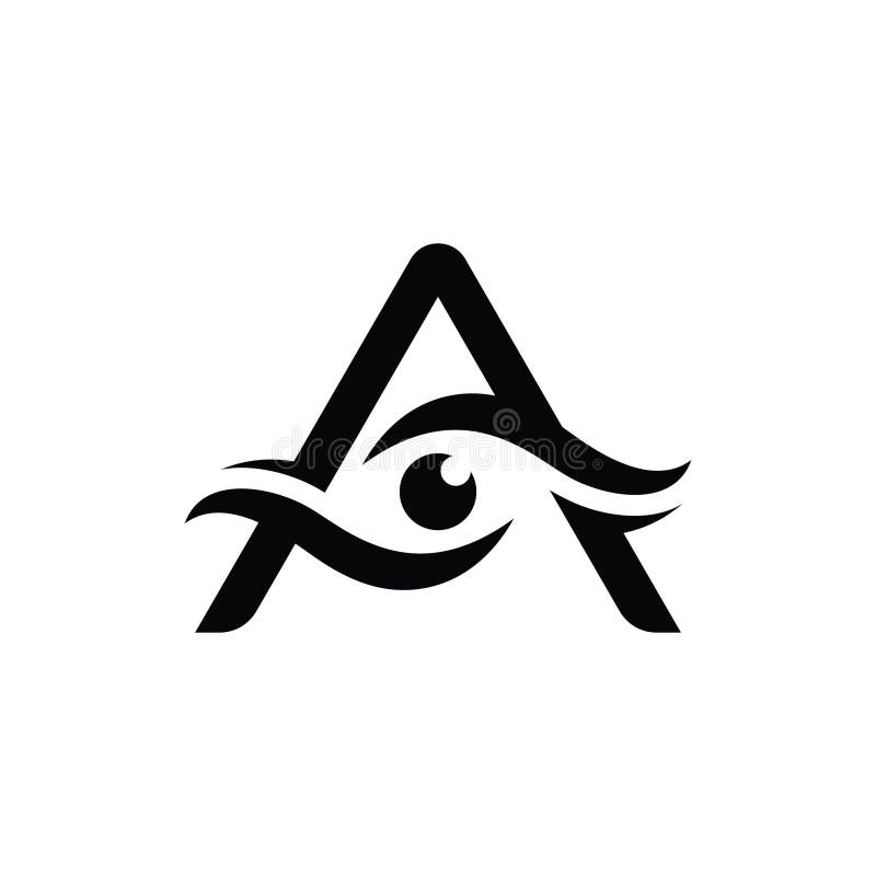 Initial Letter a with Eyebrow Design Logo Stock Photo - Image of ...