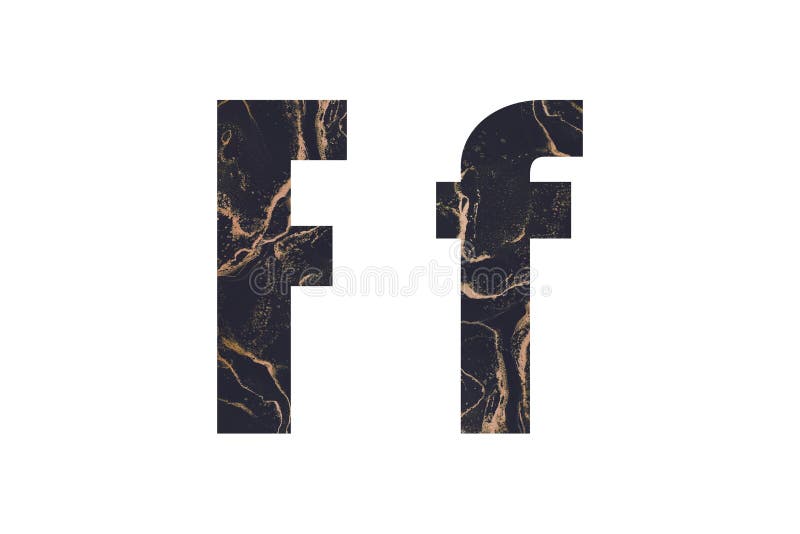 Initial Letter F with Abstract Hand-painted Alcohol Ink Texture Stock ...