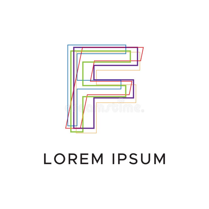 Initial Letter F Abstract Line Logo Stock Vector - Illustration of ...