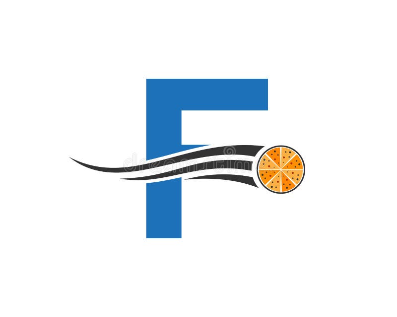 Initial Letter F Cafe Restaurant Logo with Pizza Concept Vector ...