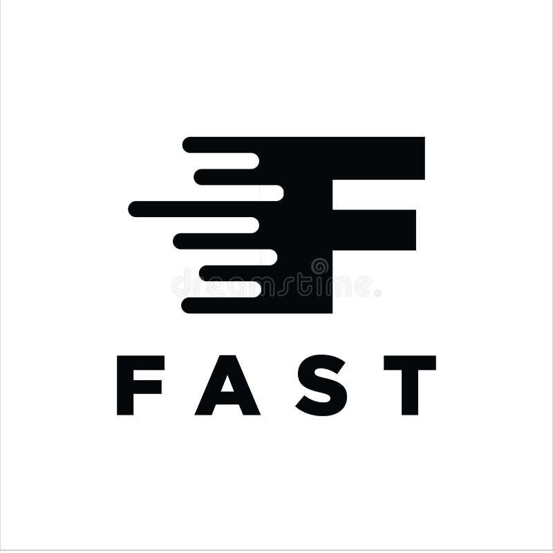 Initial Letter F Fast Speed Logo Design Template Stock Vector ...
