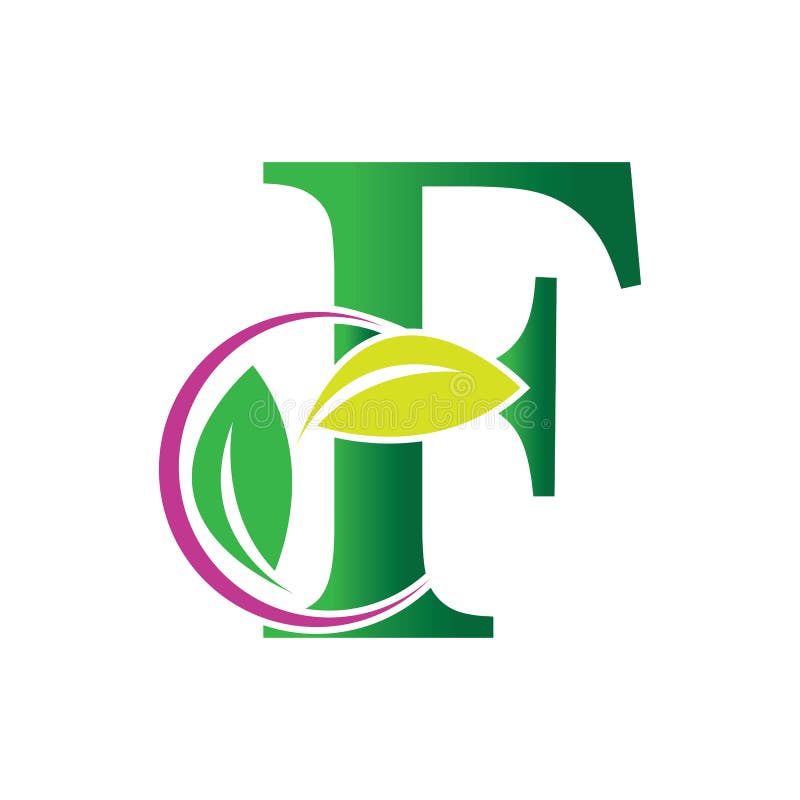 Initial Letter F with Leaf Logo,green Eco Leaf Letter F Logo Design ...