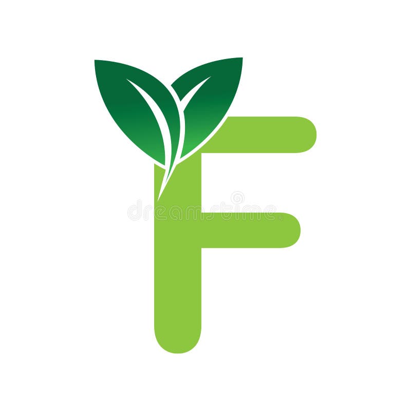 Initial Letter F with Leaf Logo,green Eco Leaf Letter F Logo Design ...