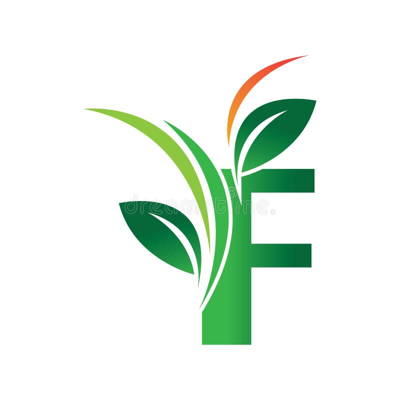Initial Letter F with Leaf Logo,green Eco Leaf Letter F Logo Design ...