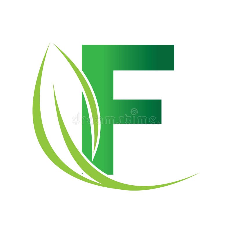 Initial Letter F with Leaf Logo,green Eco Leaf Letter F Logo Design ...