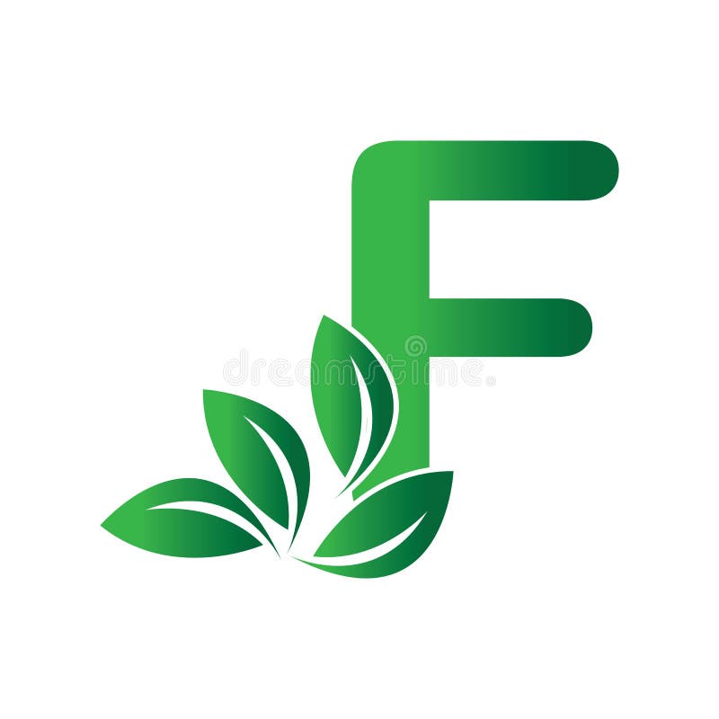 Initial Letter F with Leaf Logo,green Eco Leaf Letter F Logo Design ...