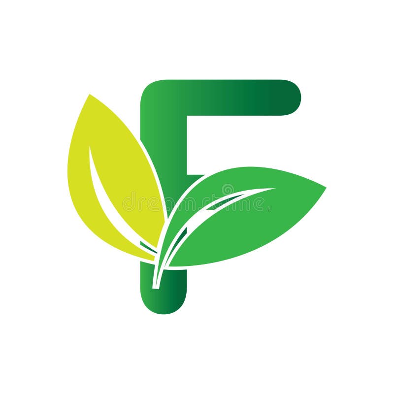 Initial Letter F with Leaf Logo,green Eco Leaf Letter F Logo Design ...