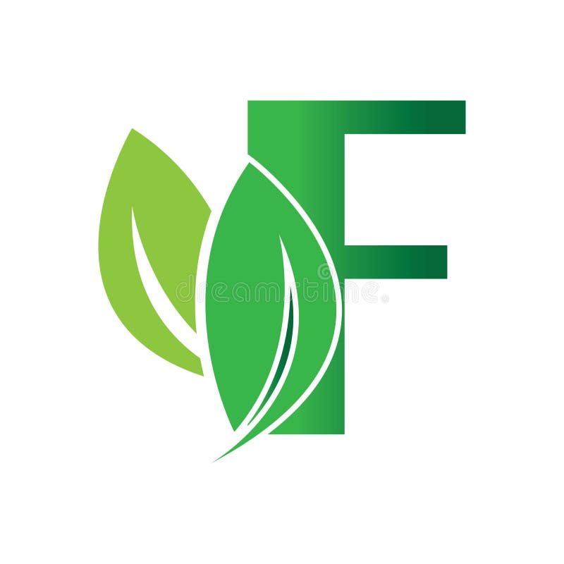 Initial Letter F with Leaf Logo,green Eco Leaf Letter F Logo Design ...