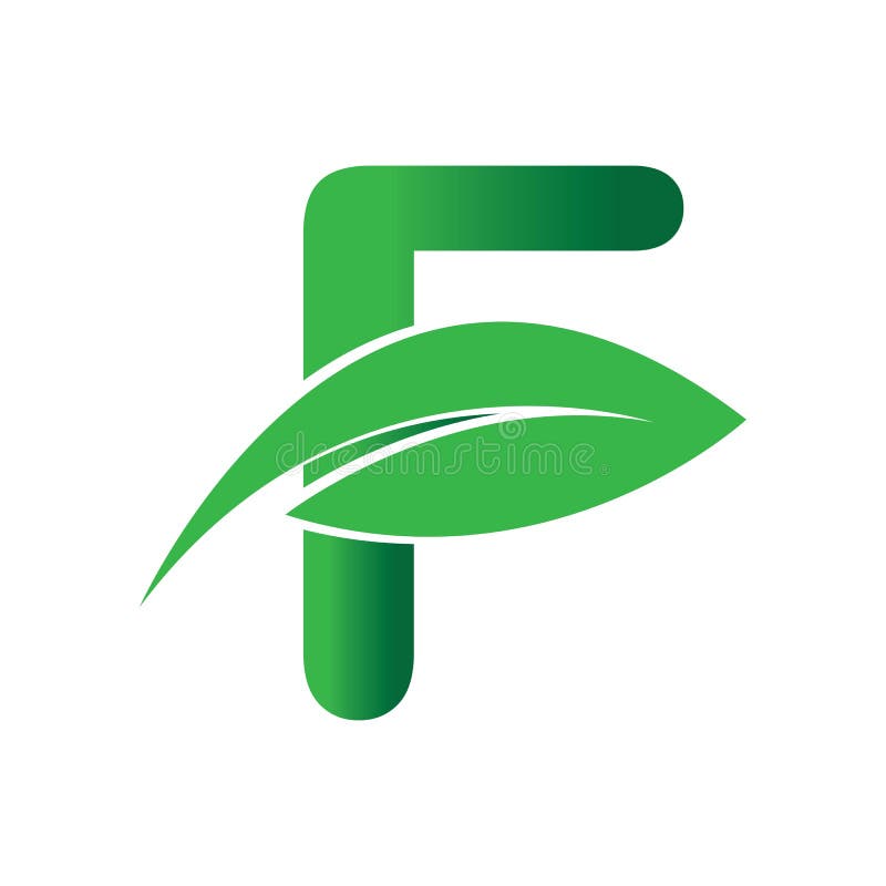 Initial Letter F with Leaf Logo,green Eco Leaf Letter F Logo Design ...