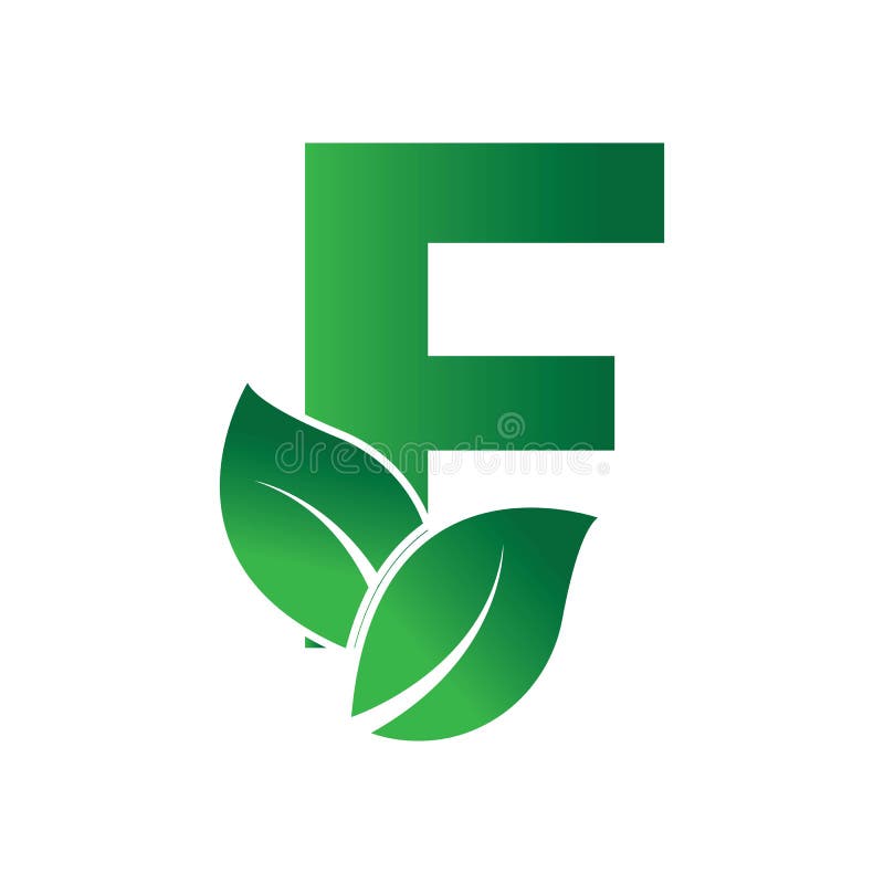 Initial Letter F with Leaf Logo,green Eco Leaf Letter F Logo Design ...