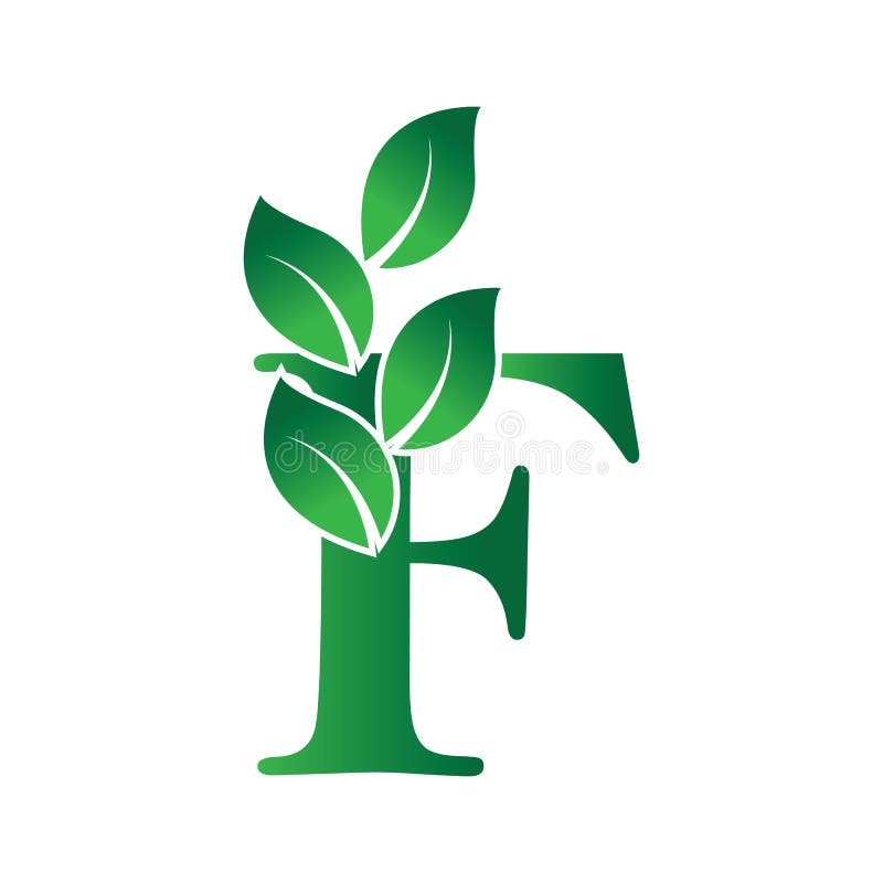 Initial Letter F with Leaf Logo,green Eco Leaf Letter F Logo Design ...