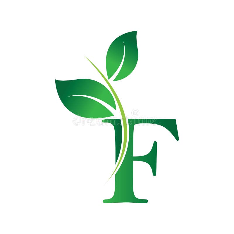 Initial Letter F with Leaf Logo,green Eco Leaf Letter F Logo Design ...