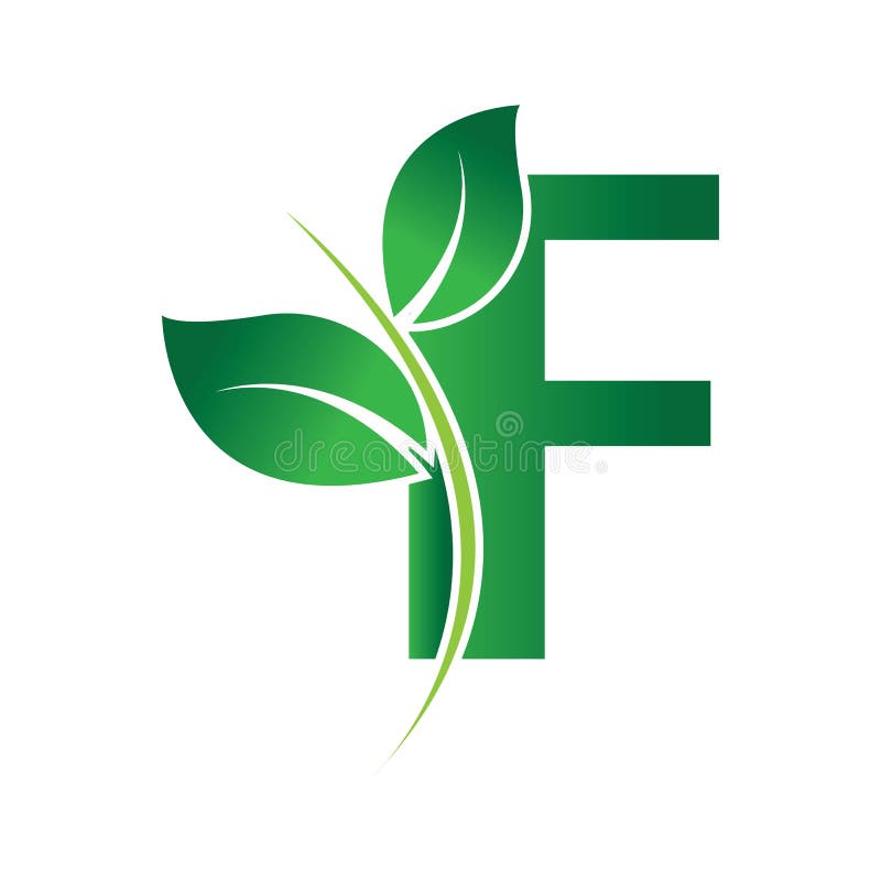 Initial Letter F with Leaf Logo,green Eco Leaf Letter F Logo Design ...