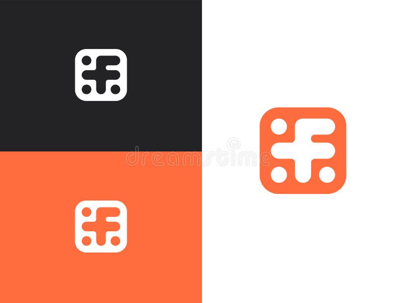 Lowercase Letter F Logo Design Template Elements Stock Vector ...