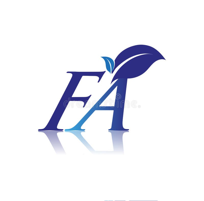 Initial Letter FA with Leaf Logo, Colored Blue Nature and Environment ...