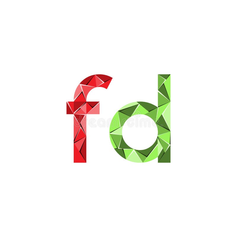 Initial Letter Fd Abstract Triangle Logo Vector Stock Vector ...
