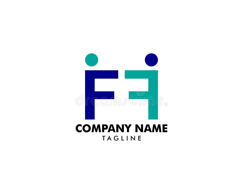 Initial Letter FF Logo with People Design Vector Stock Vector ...