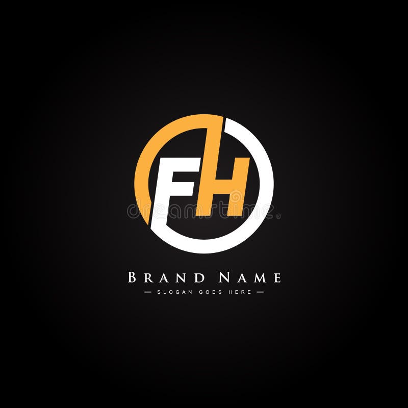 Initial Letter FH Logo, Minimal Alphabet Logo Stock Vector ...