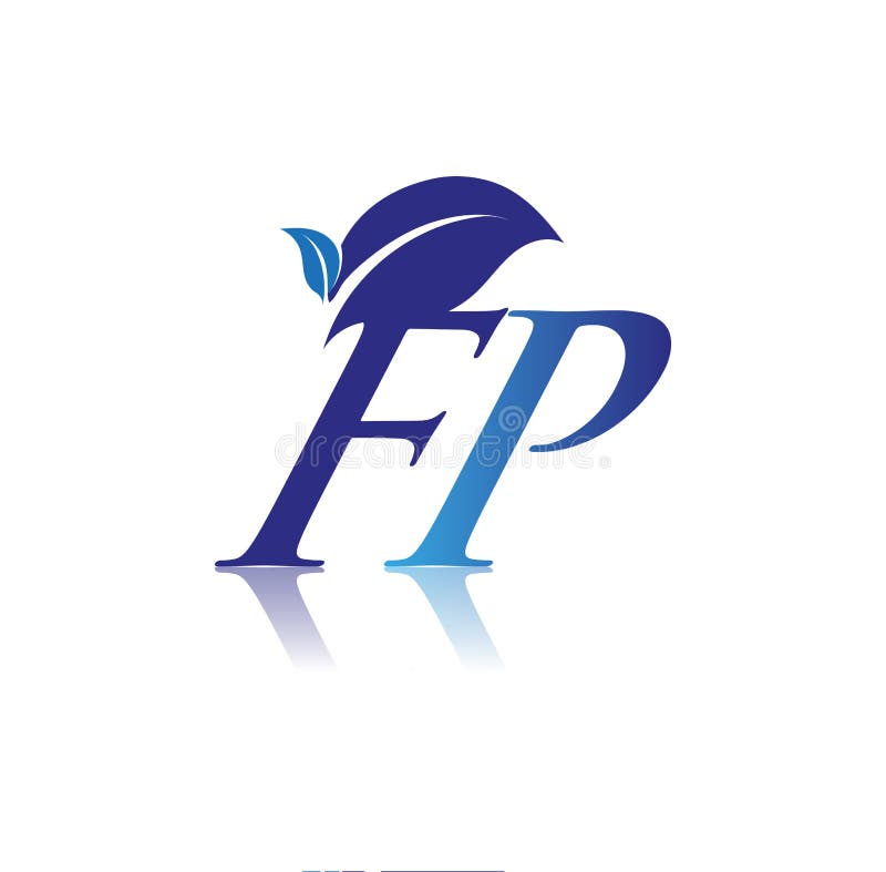Initial Letter FP with Leaf Logo, Colored Blue Nature and Environment ...