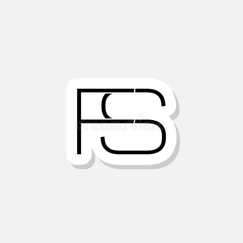 Initial Letter FS Logo Sticker Stock Vector - Illustration of concept ...