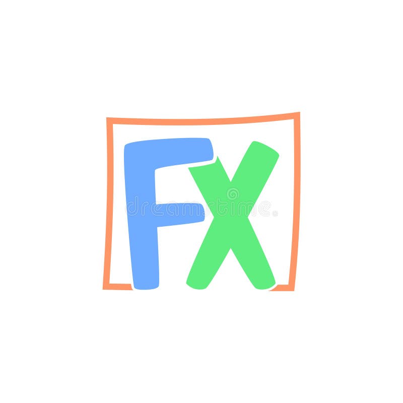 Initial Letter FX Logo Icon Isolated on White Background Stock Vector ...