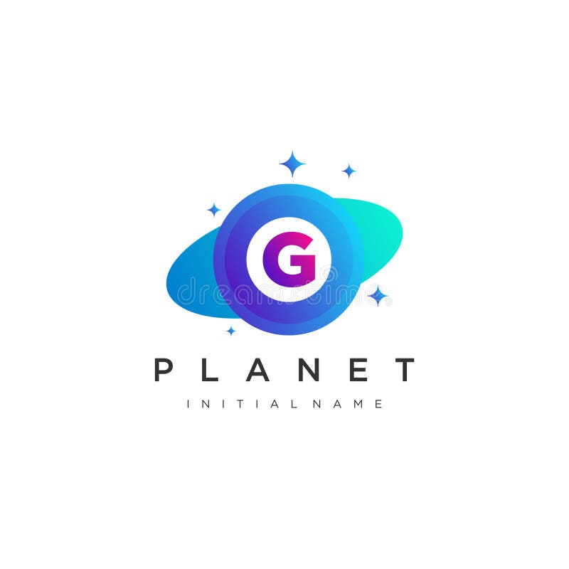 Initial Letter G Circle with Orbit for Planet Stock Vector ...