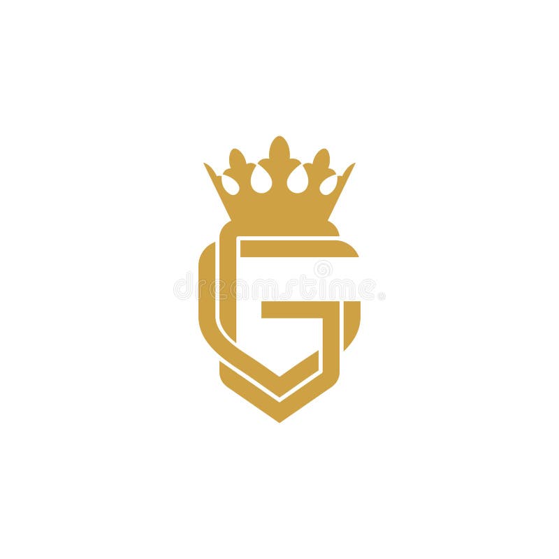 Initial Letter G or GG Vector Logo Design with Crown Logo Stock Vector ...