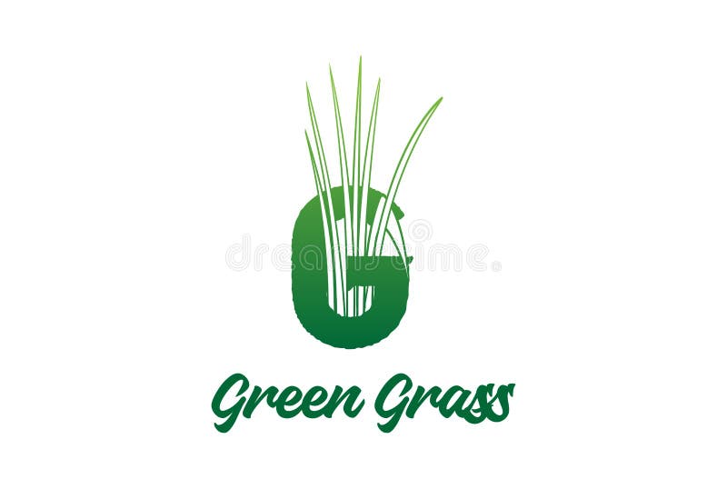 Initial Letter G for Green Grass Logo Design Vector Stock Illustration ...