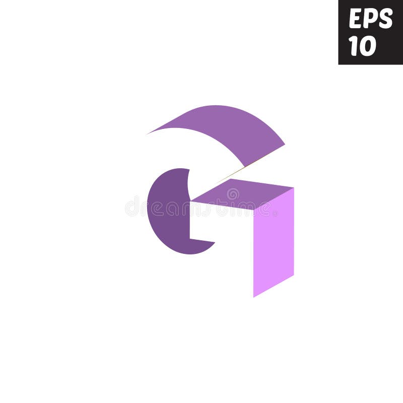 Initial Letter G Lowercase Logo Design Template Block Violet Purple ...