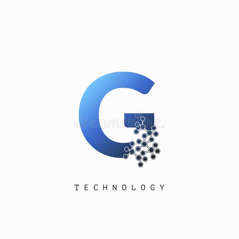 Initial Letter G Techno Science Logo Template Design Stock Vector ...