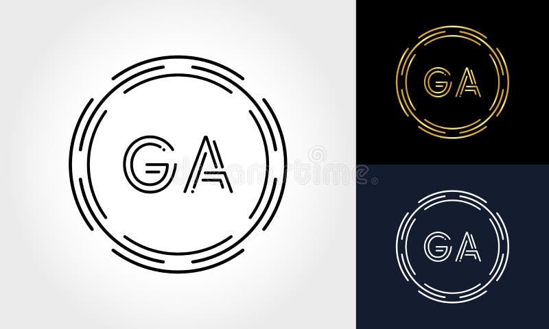 Initial Letter GA Creative Logo Design Vector Template. Digital Luxury ...