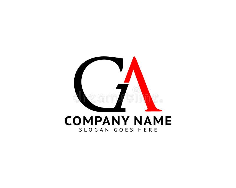Initial Letter GA Logo Template Design Stock Vector - Illustration of ...
