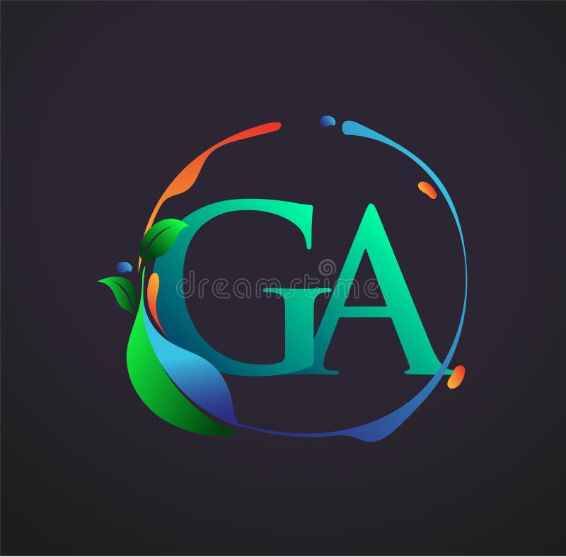 Initial Letter GA with Nature Elements Logo, Colorful Nature and ...