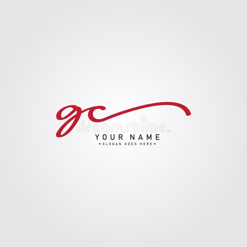 Initial Letter GC Logo - Hand Drawn Signature Style Logo Stock Vector ...