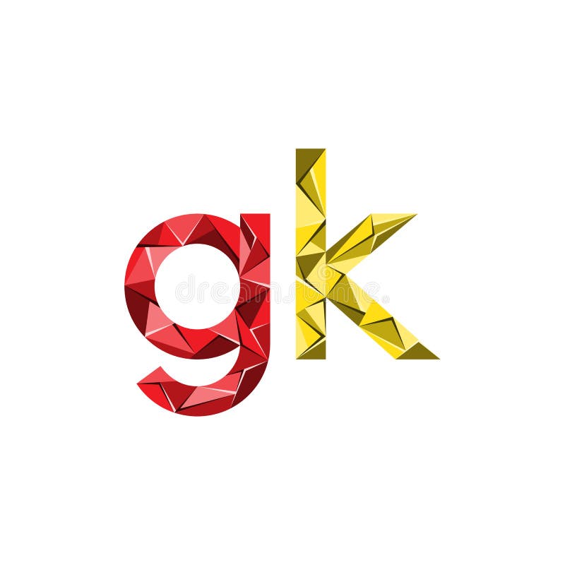 Initial Letter Gk Abstract Triangle Logo Vector Stock Vector ...